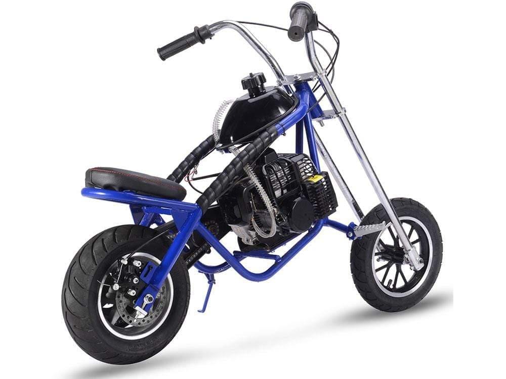 MotoTec 49cc Gas Mini Chopper Blue - Little Riderz